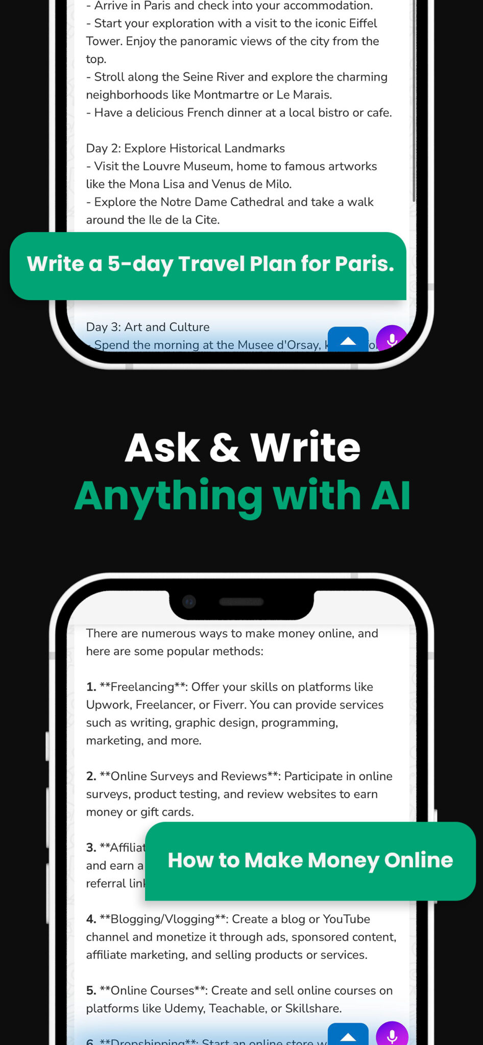 Ask AI Questions · PowerBrain Free AI Chat · AI Chatbot Assistant